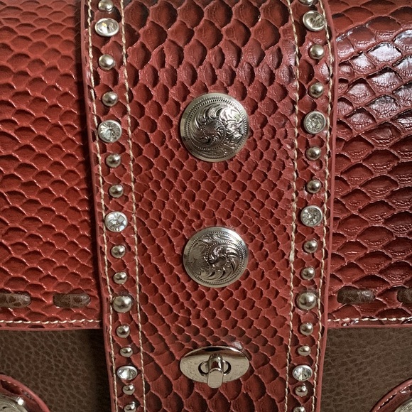 P & G Collection | Bags | P G Collection Brown Silver Stud Western ...